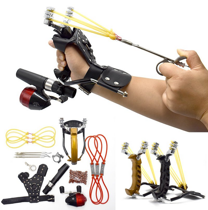 Black and Gold Color Foldable Slingshot Frame with Combo Set Outdoor F ...